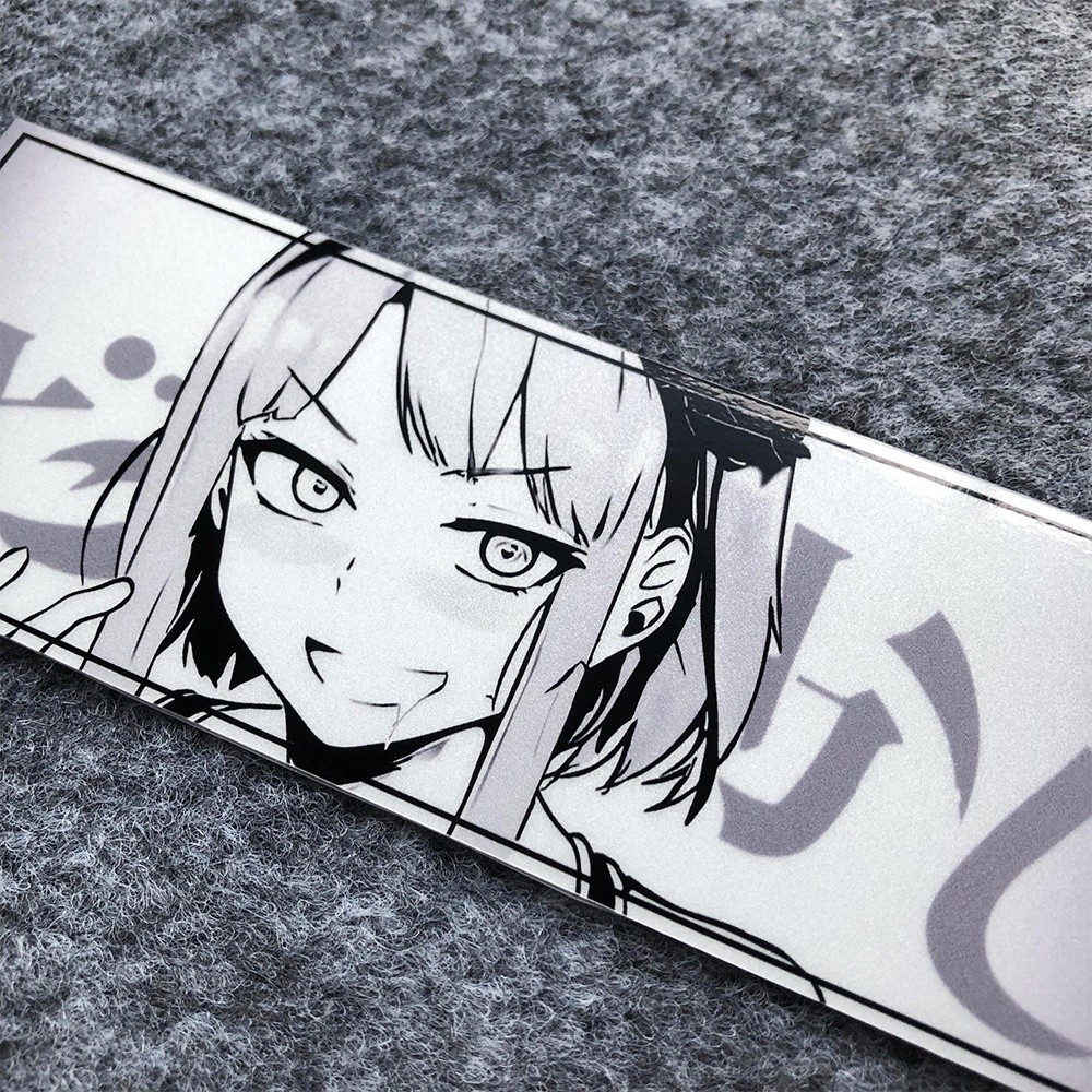 JDM Anime Girl Eyes Gaze Reflective Car Sticker Motorcycle Scooter Body ...