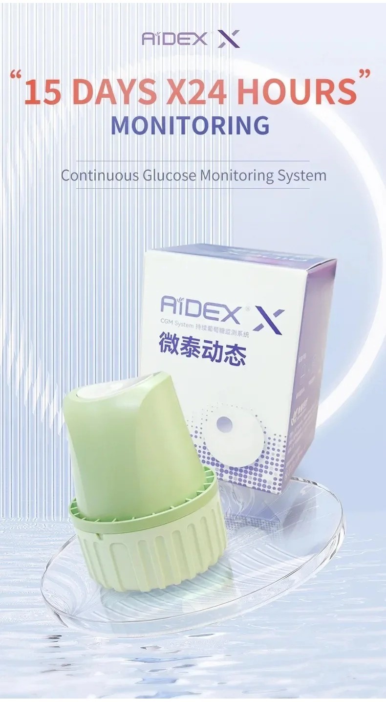 AIDEX-Ⅱ Dynamic Blood Glucometer CGM Sensor Wearable Continuous Blood ...