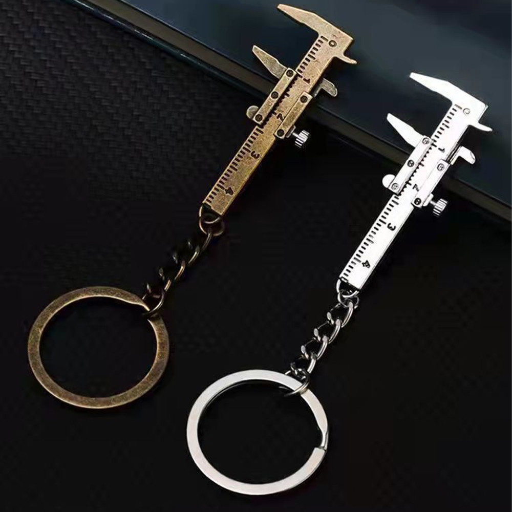 Mini Caliper Key Chain Alloy Real Vernier Caliper Keyring Portable ...