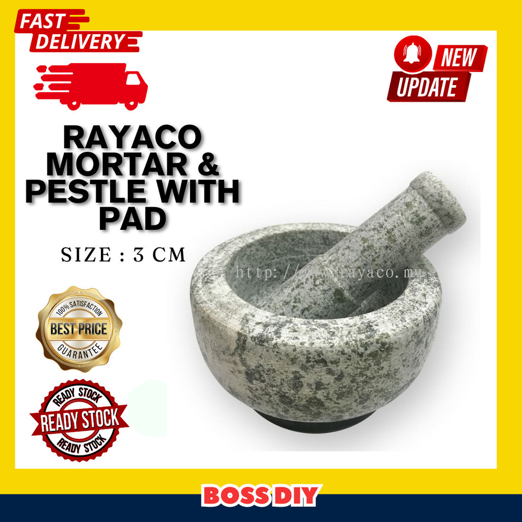 Rayaco Mortar and pestle with Pad / Lesung Batu ( Nature Granite Stone ...
