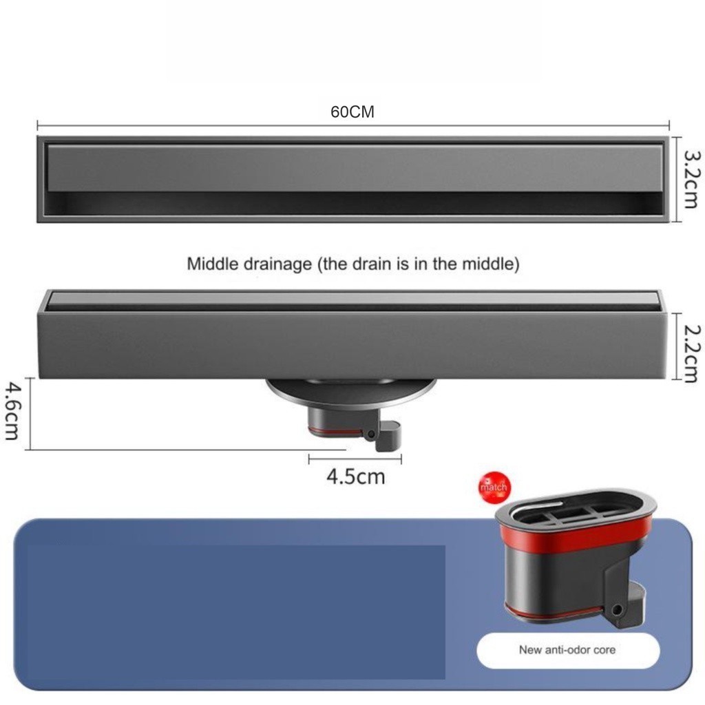 BC Floor Drain Cover Bathroom Balcony Outdoor Indoor Stainless Steel ...