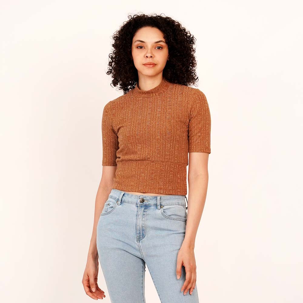 Nicole Round Neckline Short Sleeve with Wide Hemline And Uneven Colour ...