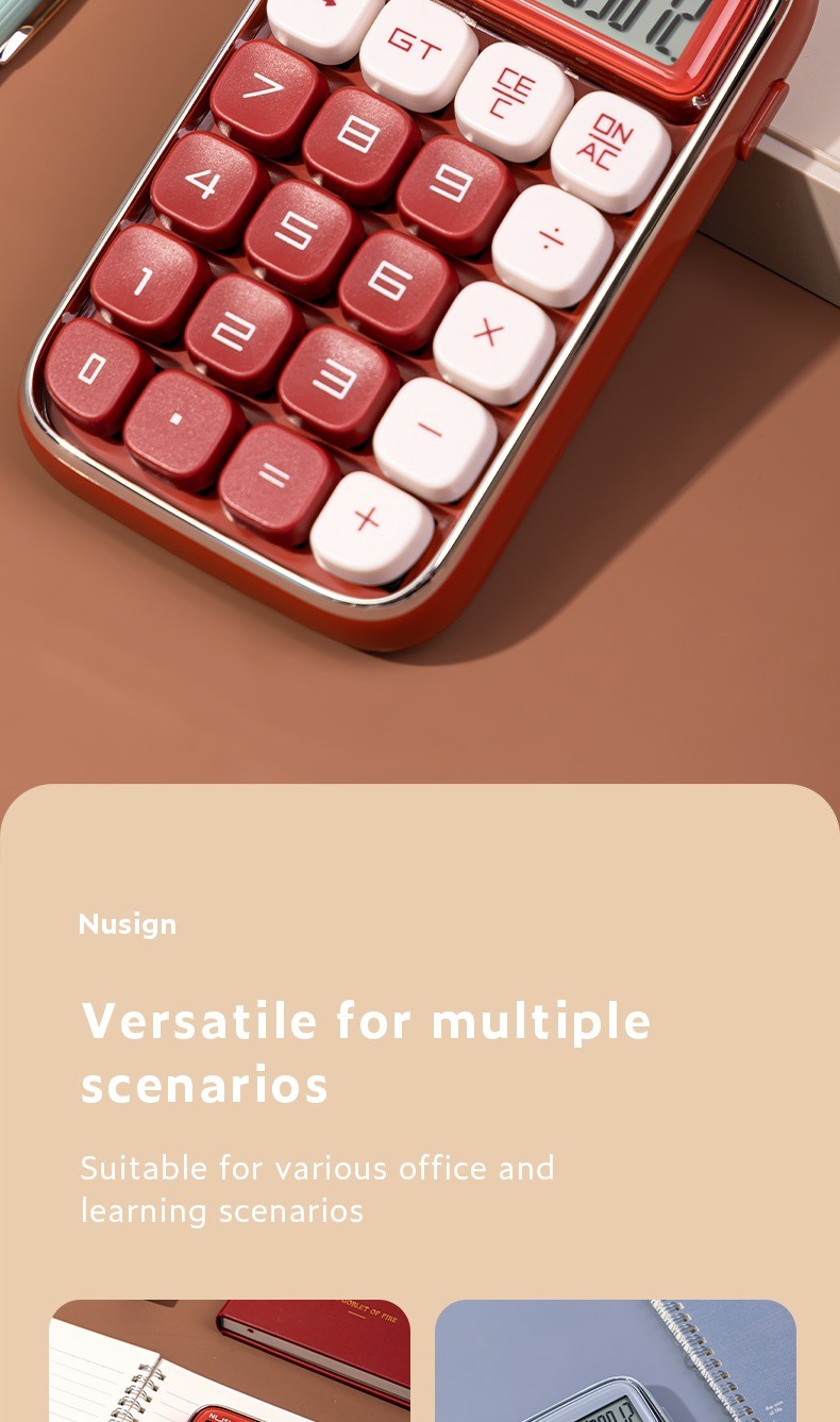 Deli Nusign Vintage Calculator with Blue Switch Mechanical Keys Large ...