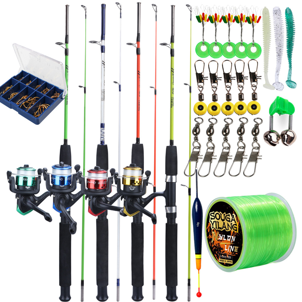 in stock Combo Spinning Fishing Rod Ultralight Body Abs 1.2/1.8m and Spinning Reel 5.2:1 Gear ...