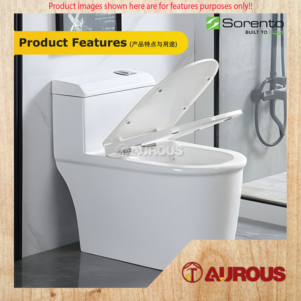 SORENTO SOFT CLOSE TOILET BOWL SEAT COVER PP MATERIAL C/W STAINLESS ...