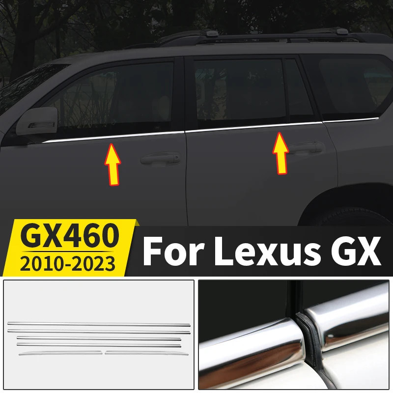 Car window trim strip For Lexus GX460 2010-2023 Exterior Chrome ...