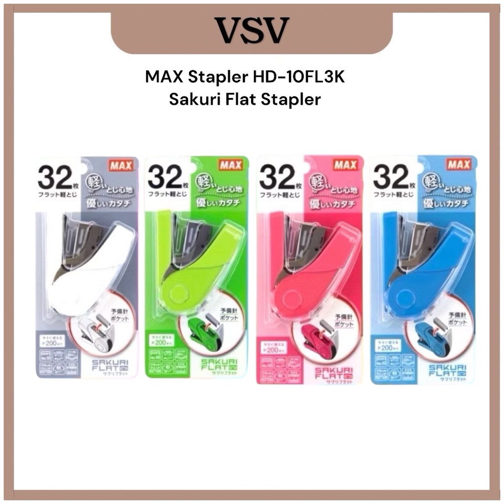 【READY STOCK】MAX Stapler HD-10FL3K Sakuri Flat Stapler | Shopee Malaysia