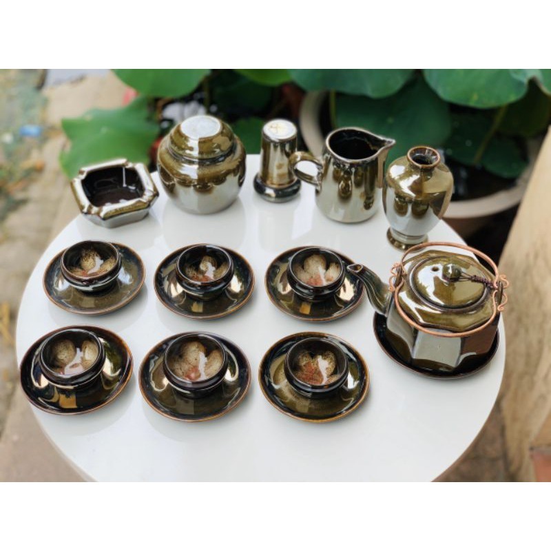 Bat Trang tea set and tea set with fire-glazed enamel (SAMPLE 1) MADE ...