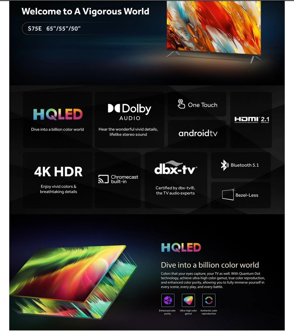 Haier 55" 4K UHD HDR Android Smart Android Google HQLED TV H55S75EUG ...