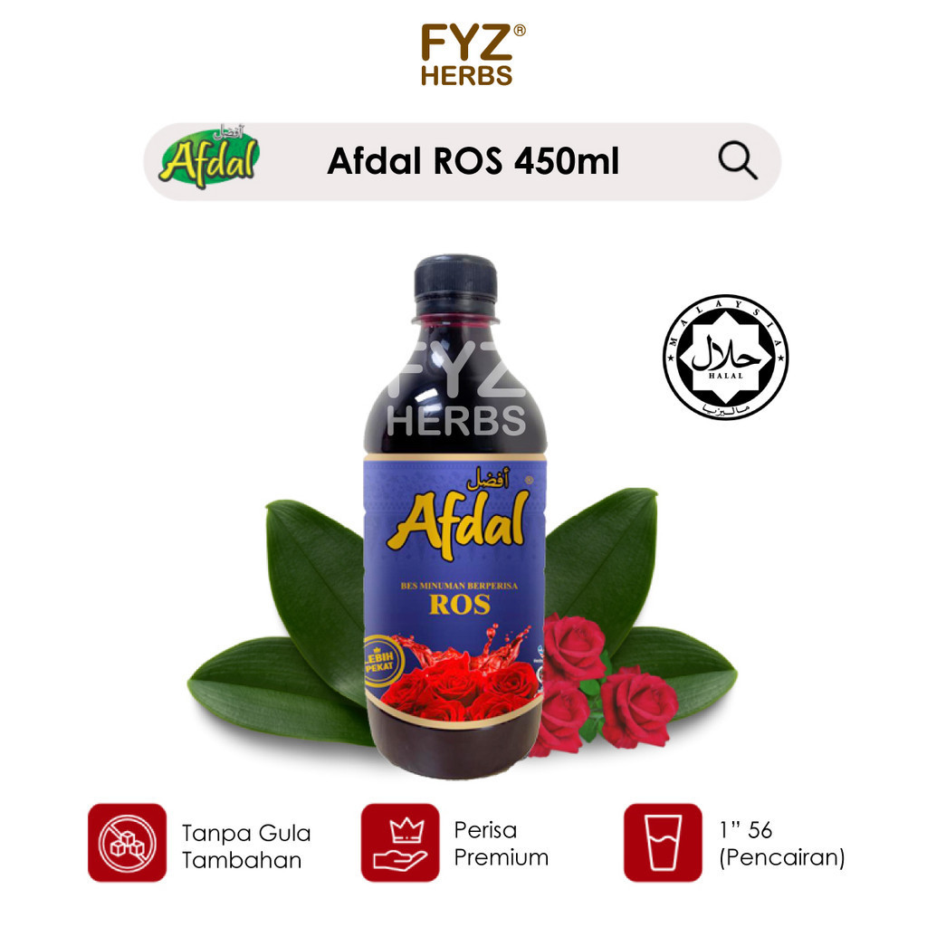 Afdal ROS Flavoured Concentrate 450ml | Bes Minuman Berperisa ROS 450ml ...