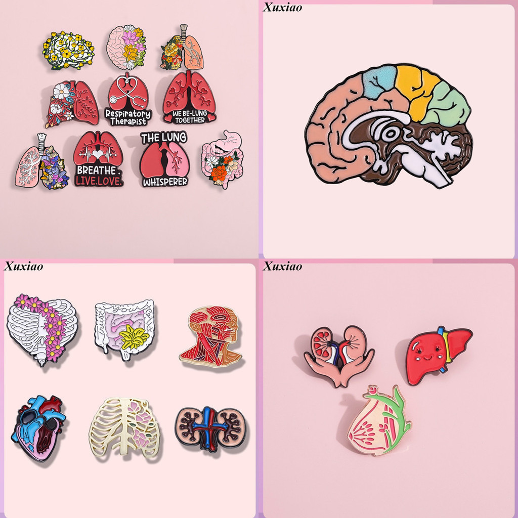 ''Creative Cartoon Human Organs Series'' Enamel Brooches Fashion ...