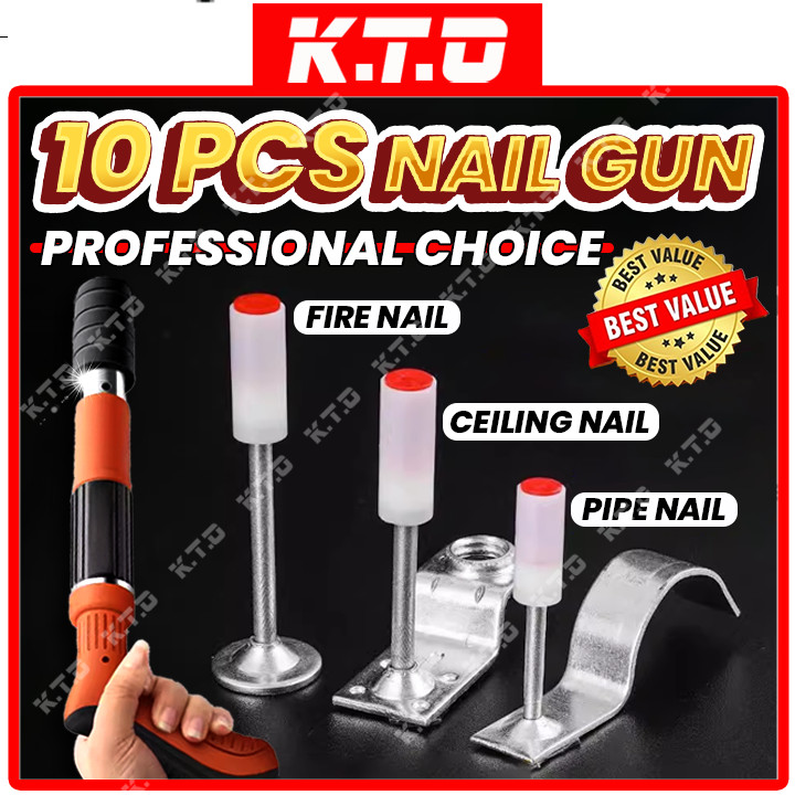 10PCS Steel Nail For Gun Rivet Wall Ceiling Concrete Artifact 6mm ...