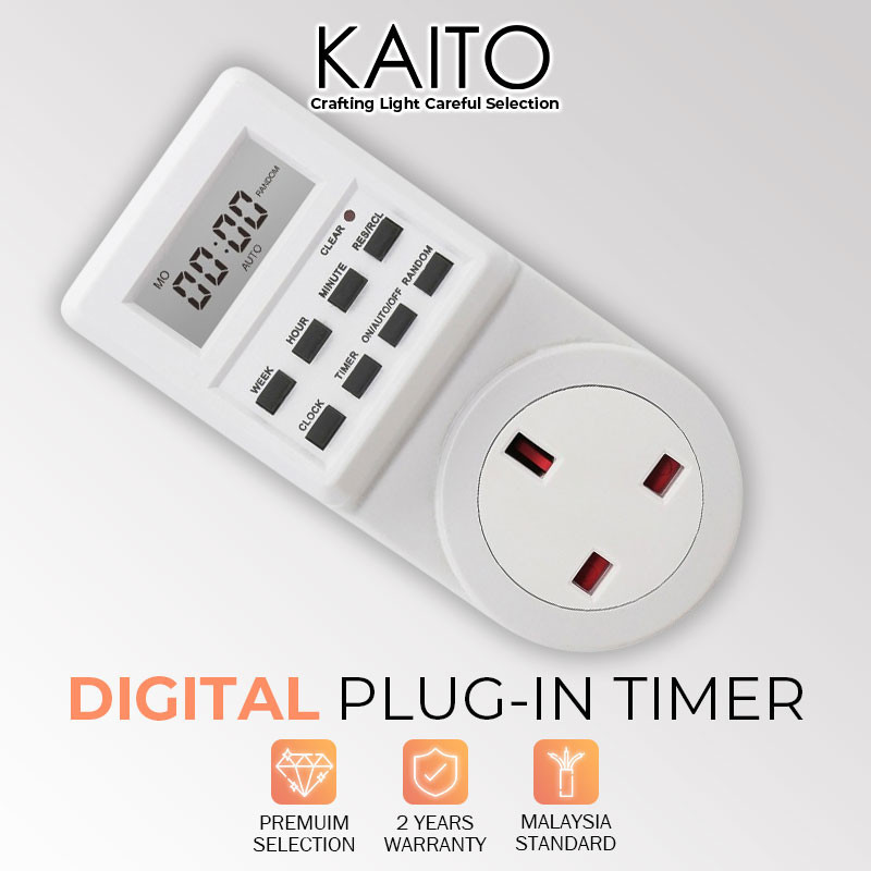 Digital Plugin Timer 24/7 Electronic Programmable Timing 13A Plug Malaysia Standard Socket ...