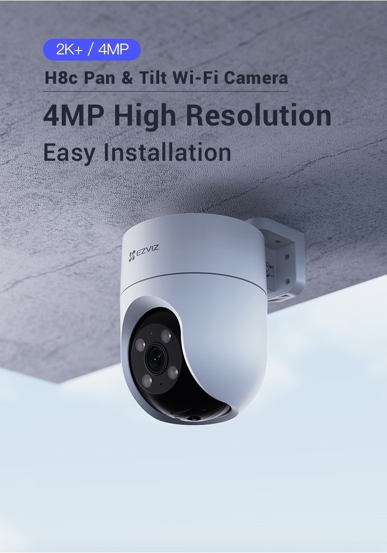 Ezviz H8C 2K⁺ 1440P Pan & Tilt Rotate 360° Outdoor Smart Color Night Vision Two Way Talk Wi-Fi ...