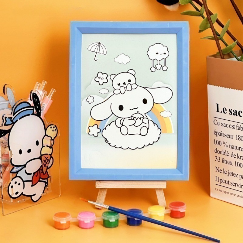Sanrio Cartoon Watercolor Painting Set Children Coloring Drawing Toy ...