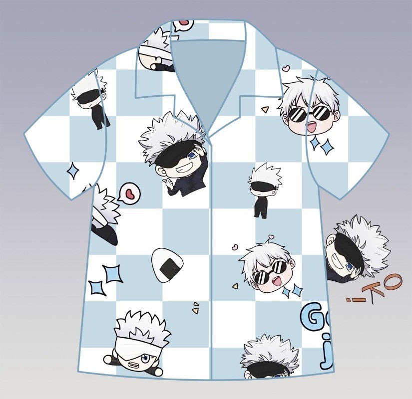 Anime Jujutsu Kaisen Satoru Gojo Pajamas Cute Sleepwear Summer Thin ...