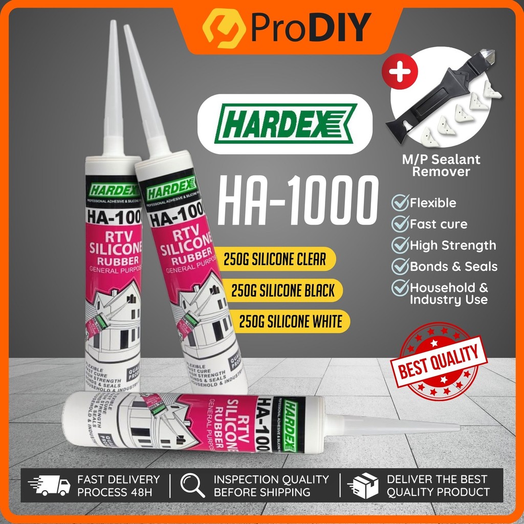 250G RTV Hardex HA-1000 Silicone Rubber (Clear/Black/White) Flexible ...