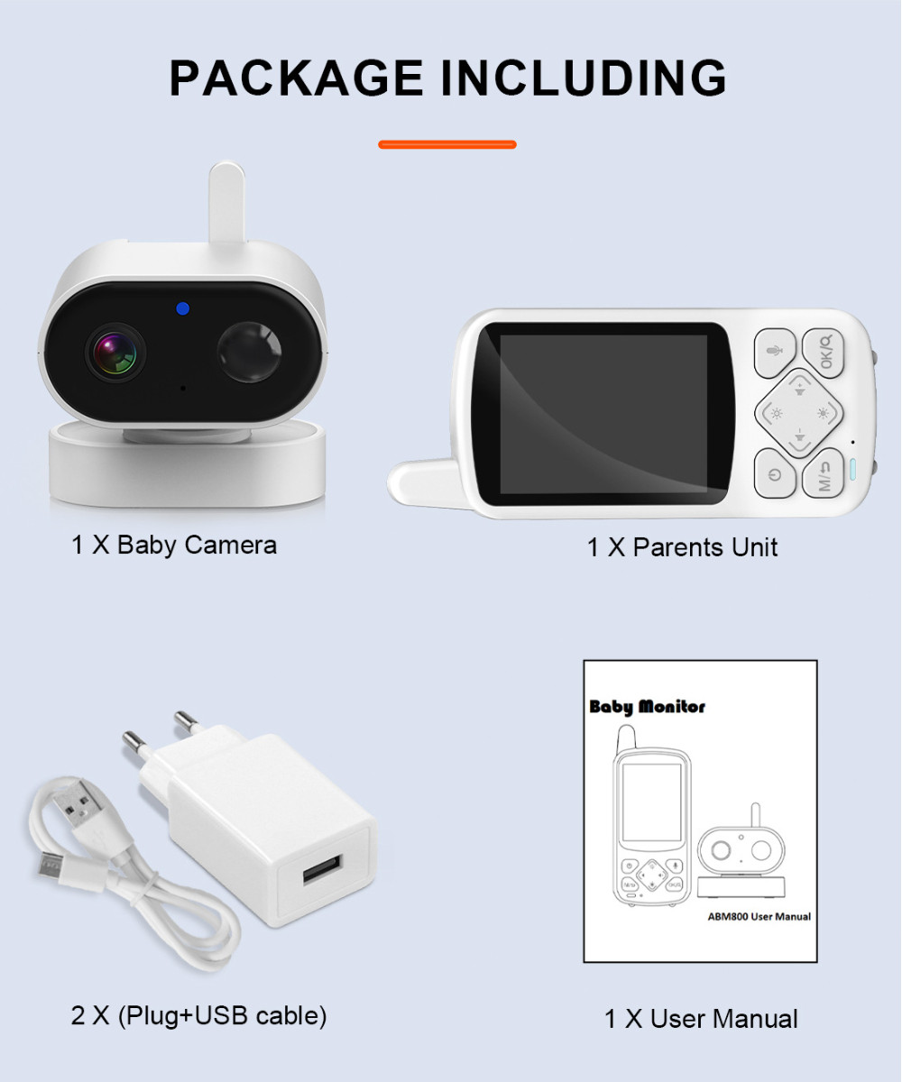 ABM800 2.8 inch wireless baby monitor real-time video baby monitor ...
