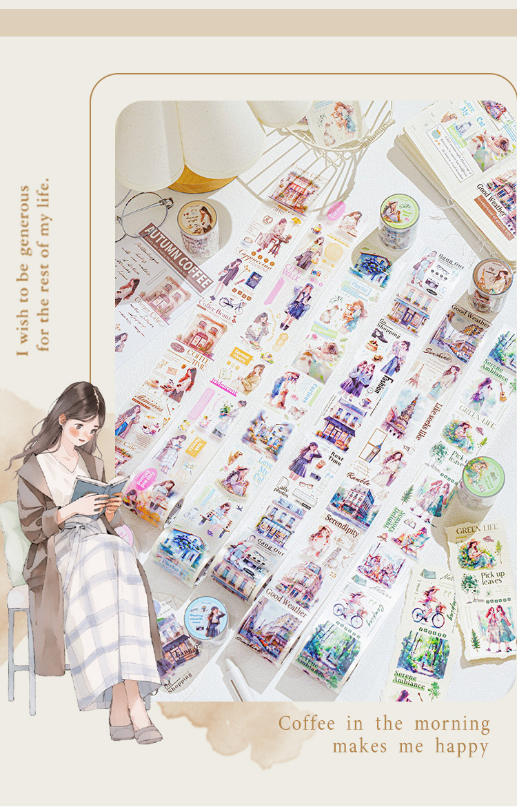 ENWEI 50mm*2m [Girl Miss Series] Lovely Journal Masking Tape Mist ...