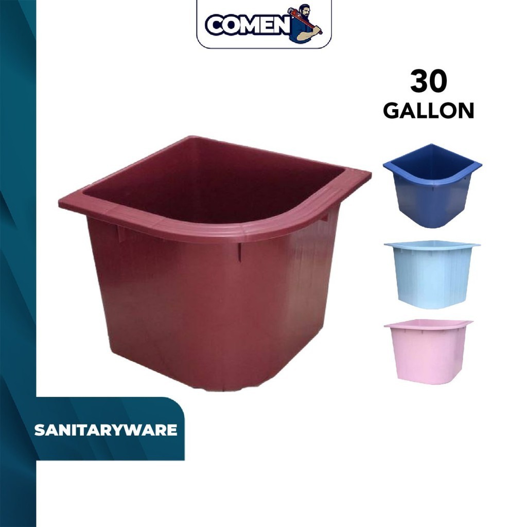 COMEN Water Tub 30 Gallon 85 Liter Water Tub Plastic Bathroom Kolam Air ...