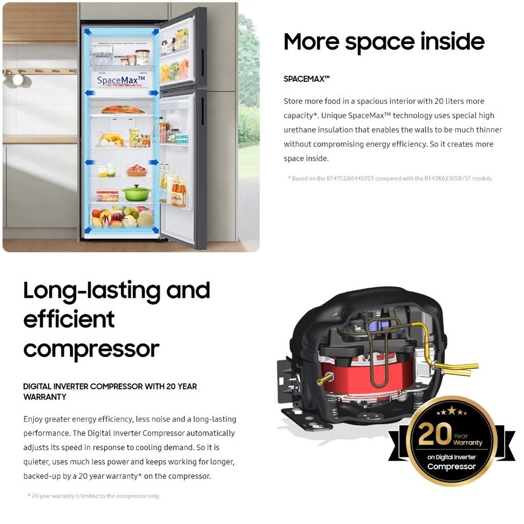 Samsung 404L Bespoke Top Mount Freezer Inverter Smart Refrigerator ...