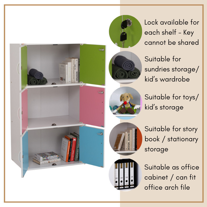 Alora Furniture - CODEY 6 Door Locker/Storage Cabinet/ Almari Berkunci ...
