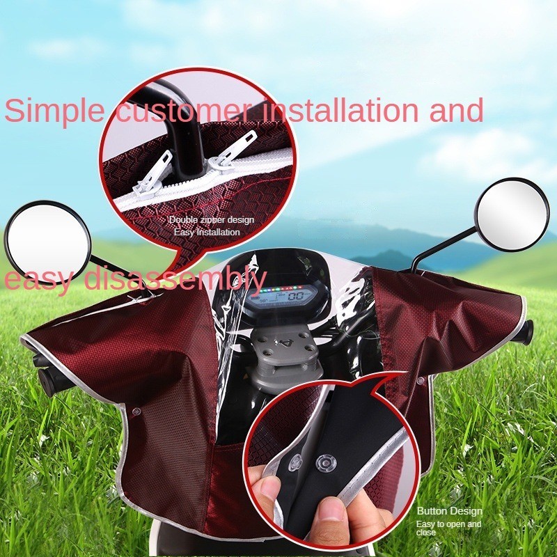 RONXMOR New Hood E-bike Bicycle Rain Shield Handle Rain Shield E-bike Central Control Waterproof ...