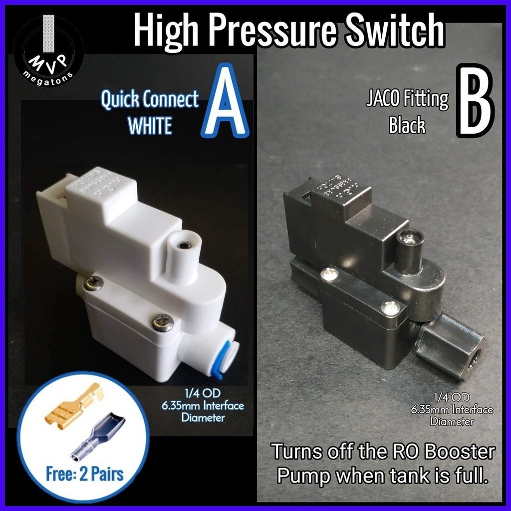 RO High Pressure Switch Valve 1/4OD 24v for RO Booster Pump and Reverse ...