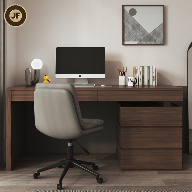 Office Table With Cabinet Study Table Bookshelf Nordic Integrated Small ...