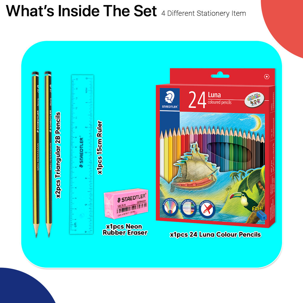 Staedtler Smart Start Stationery Kit Colour Pencil 2B Writing ...