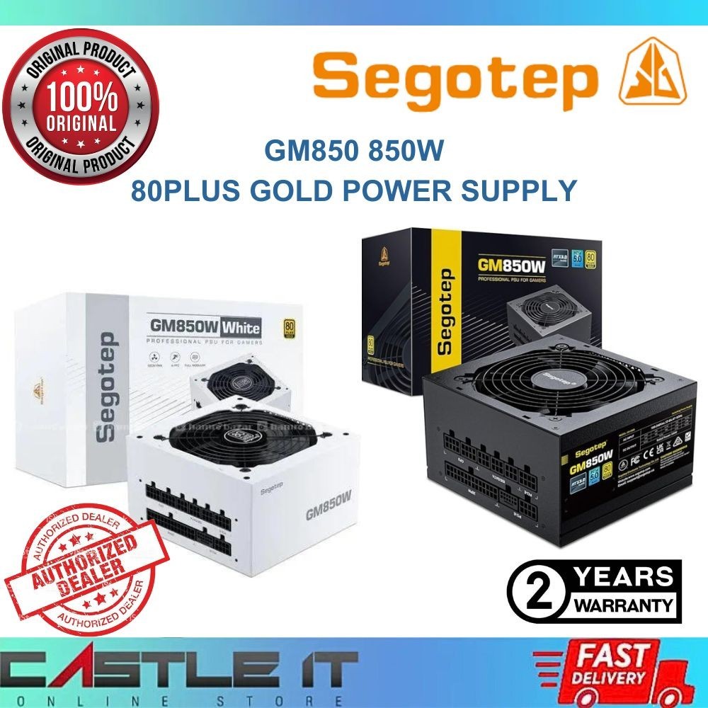 Segotep GM850 850W / GM850W 80PLUS GOLD 80 + PCIE5.0 ATX3.0 Full Modular Rated True Power Supply ...