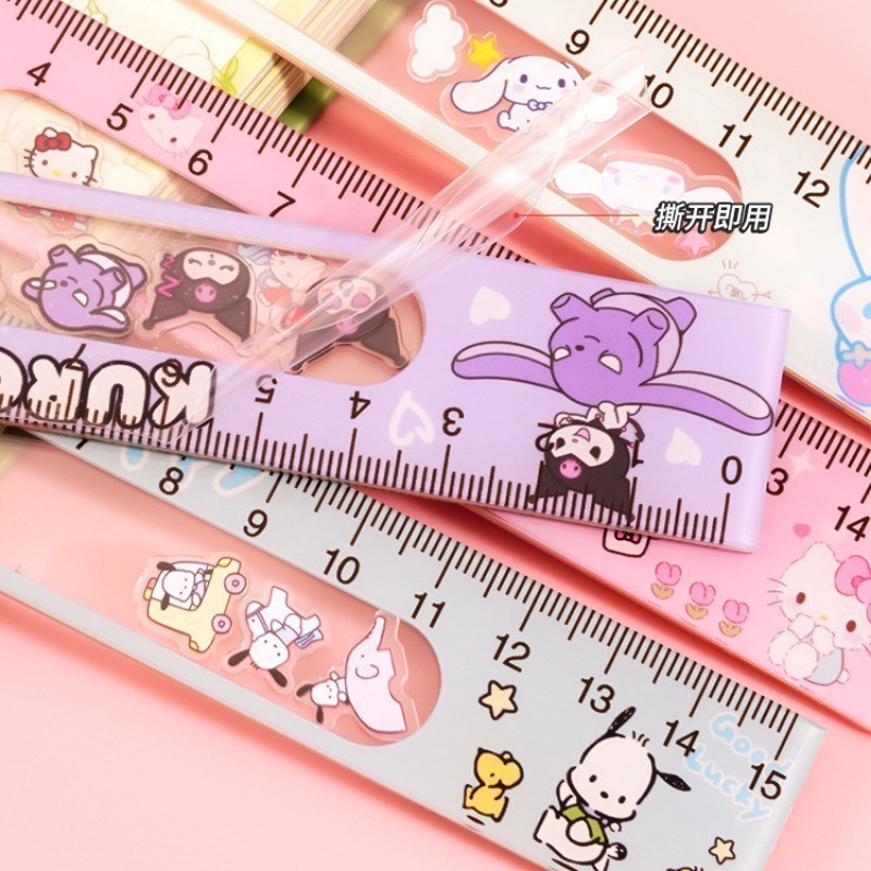 Kawaii Sanrio Stationery Ruler Cartoon Hello Kitty Kuromi My Melody ...