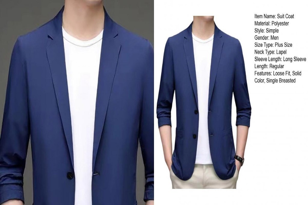 SDRU Men Lightweight Suit Coat Clean Shoulder Lines Suit Coat Classic ...