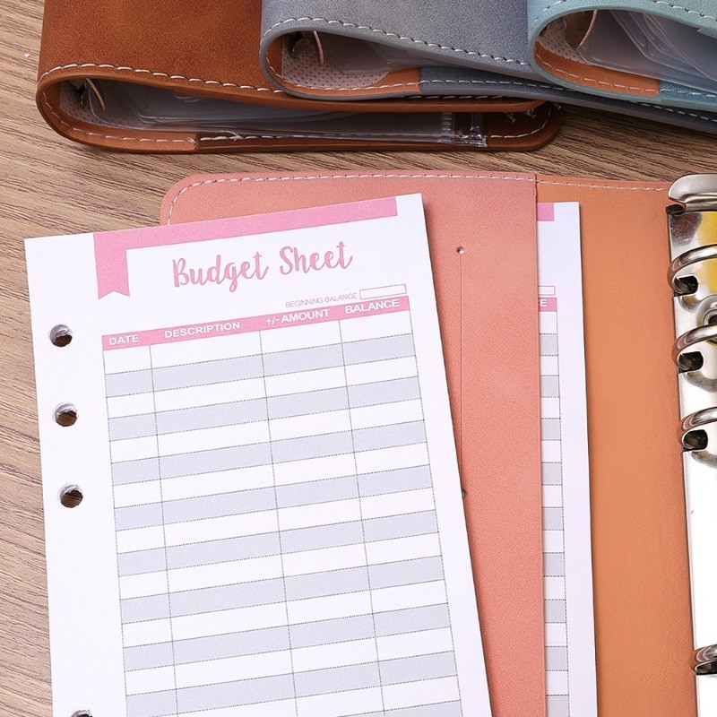 Binder Budget Planning Notebook Set - A6 Binder DIY Planner PU Leather ...