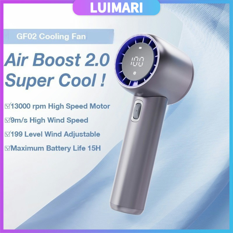 GF02 Handheld Fan 199 Level Strong Wind Portable Bladeless Fan ...
