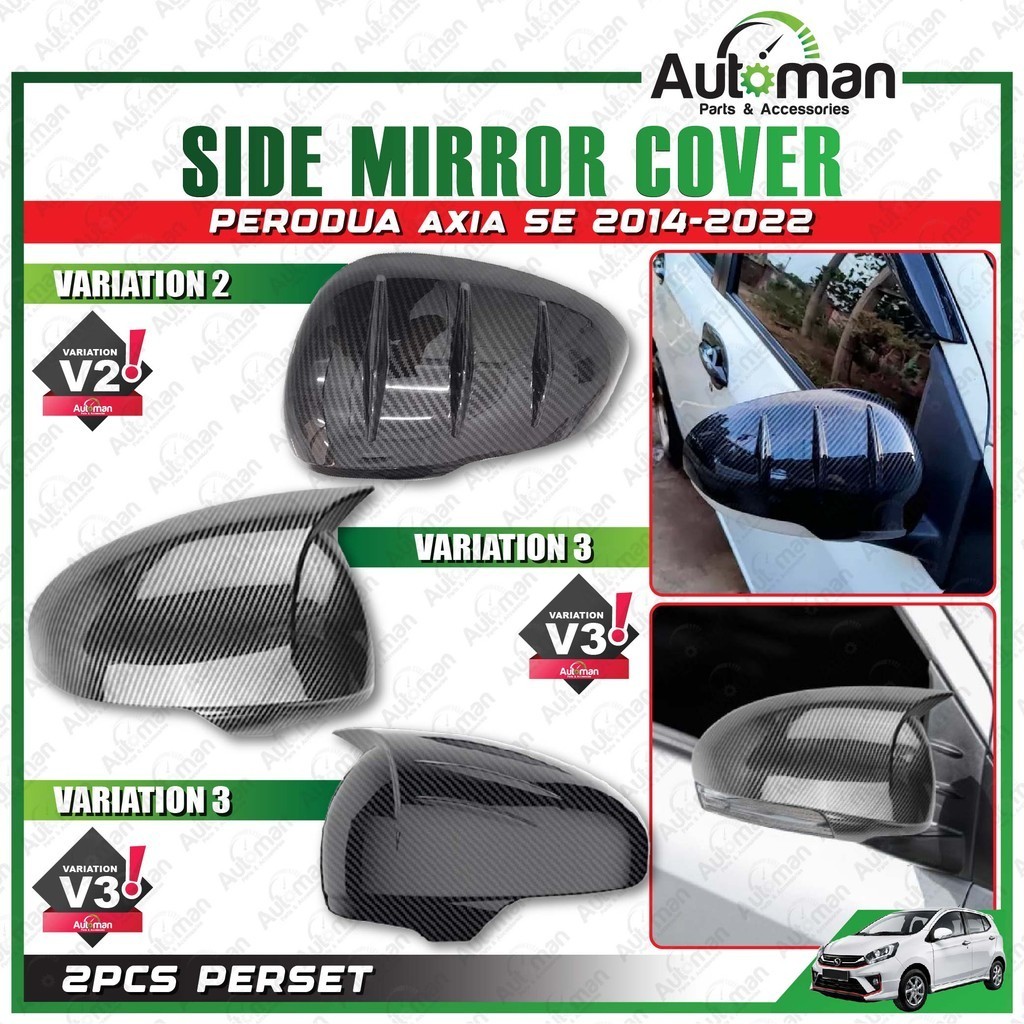 Perodua Axia SE 14-22 Side Mirror Cover Carbon Shining Carbon fiber ...