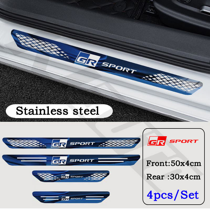 4pcs Toyota Harrier Car Stainless Steel Threshold Strip Car Door Sill ...