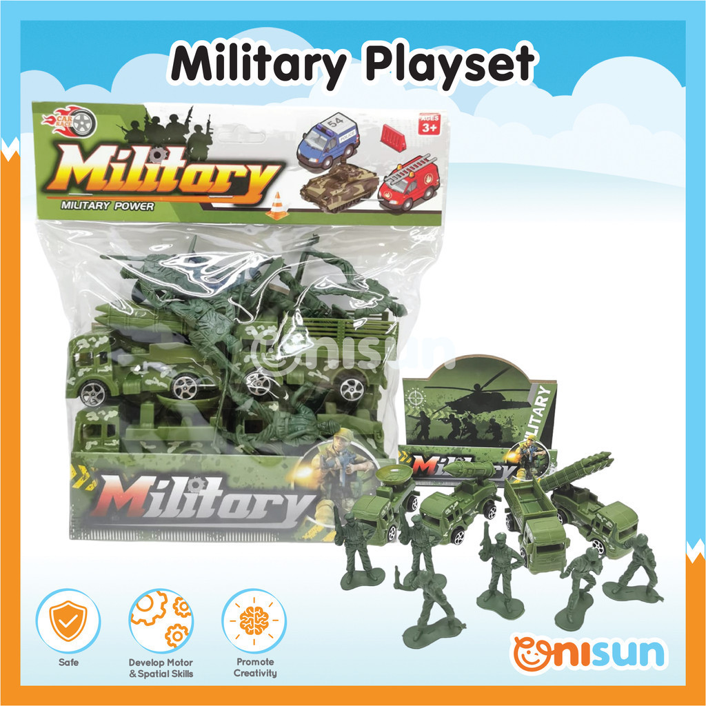 Kids Indoor Military Army Combat With Accessories Playset (Mainan Askar ...