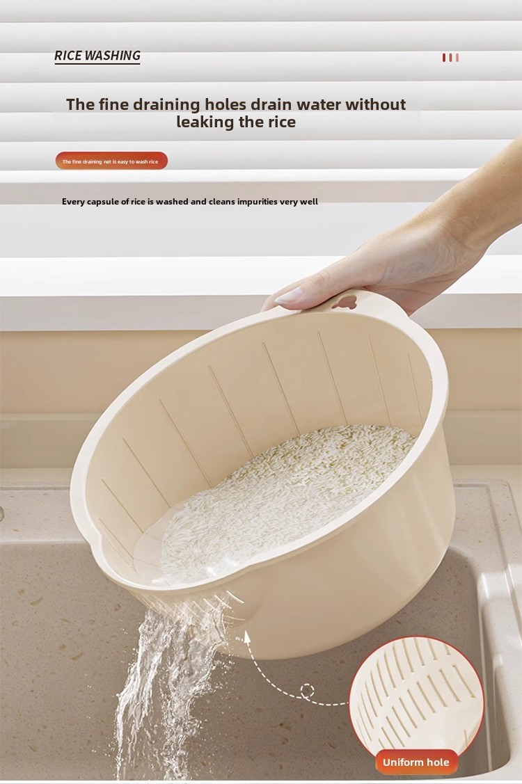 JIANJIA Stackable rice basin with fine pores no leakage large capacity ...