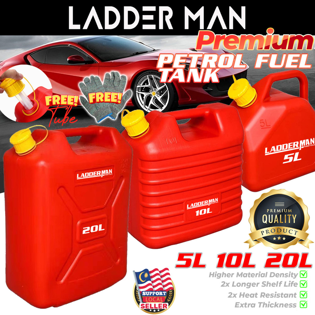 5L 10L 20L LADDERMAN Oil Tank Auto Shut Off Gasoline Container Mount Motorcycle Spare Fuel Tank ...