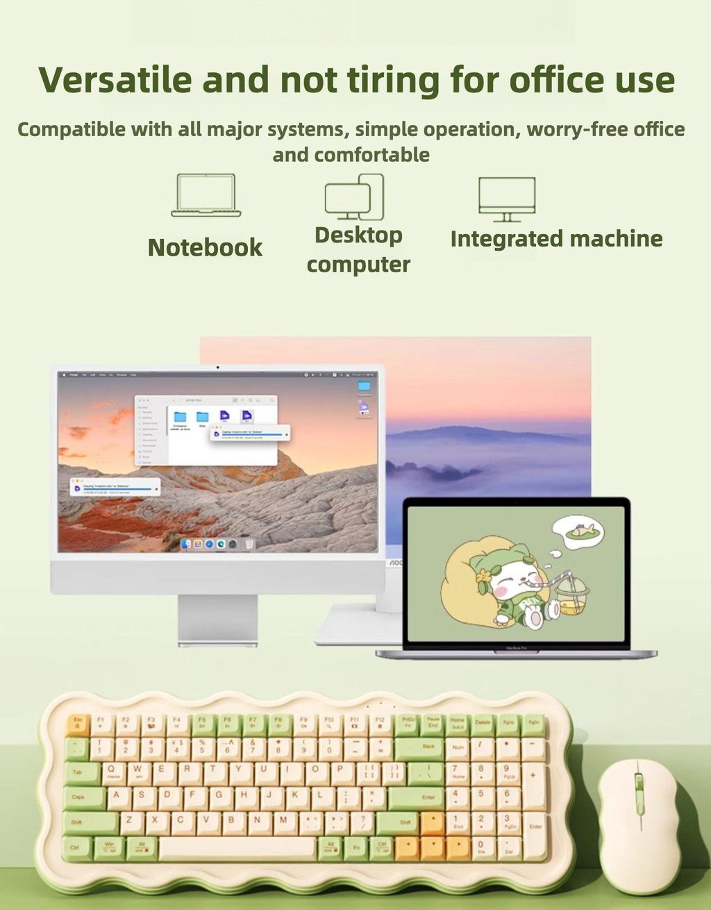 BOW 2.4g Wireless Rechargeable Keyboard and Mouse Set Rechargeable ...