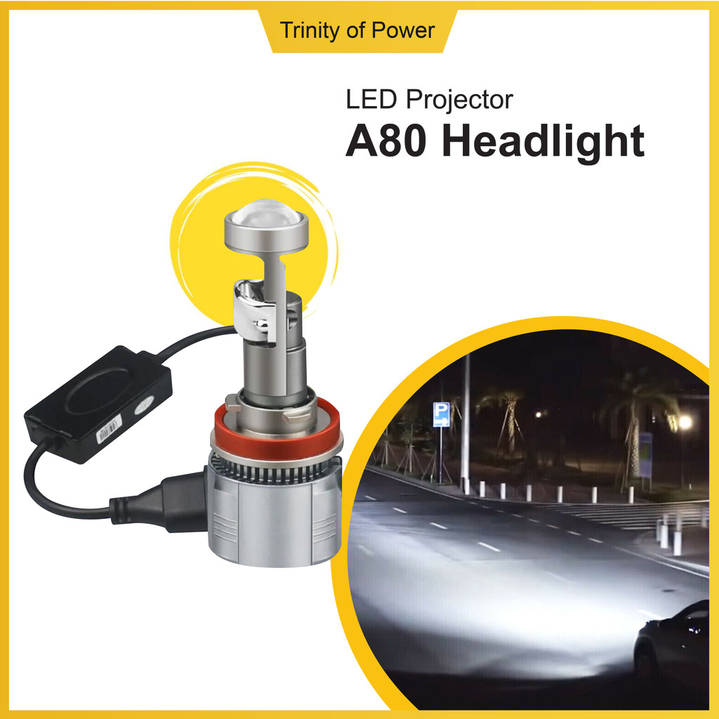 *1 Year Warranty* 2PCS LED Projector Headlight 100W Decoder Headlight Lampu Depan Kereta H4 H7 ...