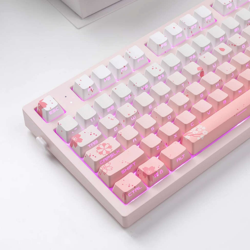 in stock 【JKDK】falling flowers PBT keycaps font transmits light OEM ...