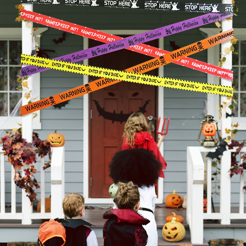Halloween Party Danger Warning Strip - Ghost House Yard Boundary Tape ...