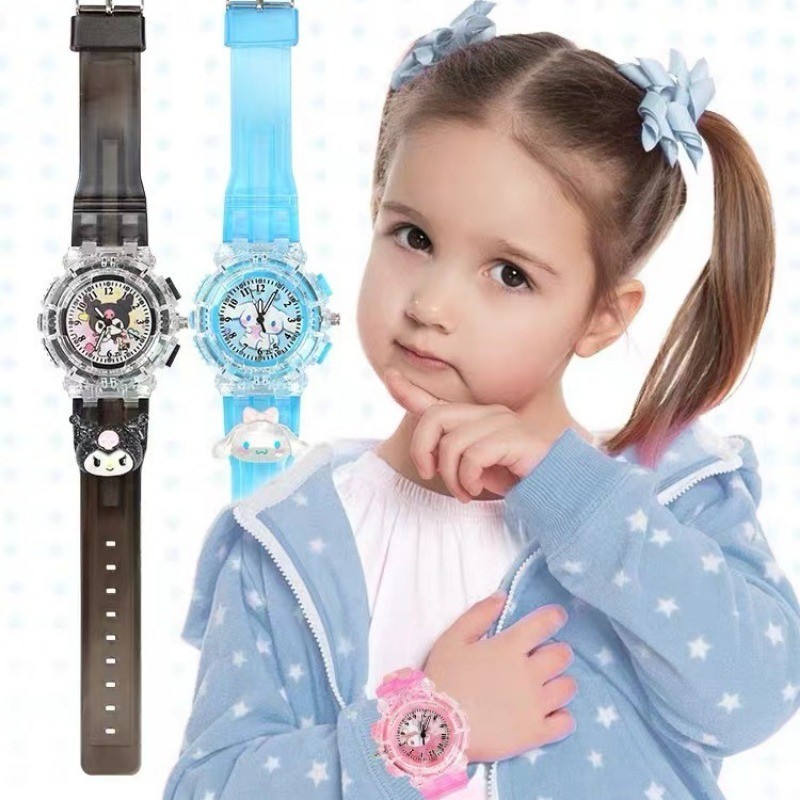 LED Sanrio Watch Cute Cartoon Hello Kitty Watch Kuromi Light Kids ...