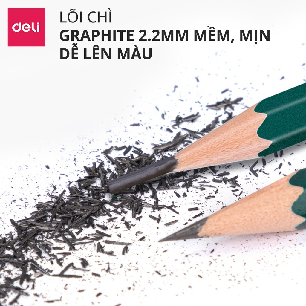 Combo of 10 Hexagonal Pencils 2B HB Deli - Easy to Sharpen Pencils for ...