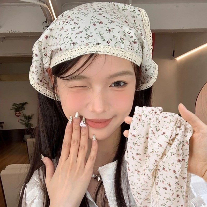 Lace Mesh Triangle Headscarf - Sweet, Korean INS Style, Pastoral Style ...