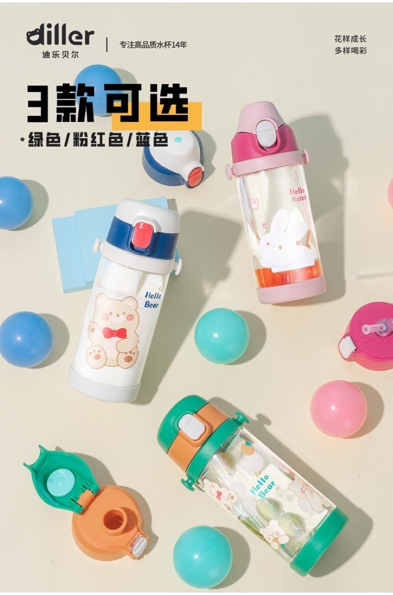 Diller Kid Botol Tritan Two Function Bottle Cap Straw Direct Water ...