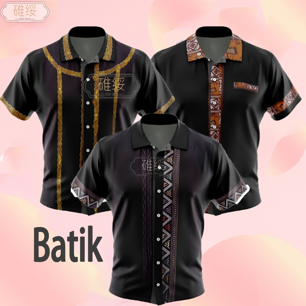 Baju Kemeja Kaamatan Print Corak Etnik Borneo Baju Kaamatan Berkolar ...