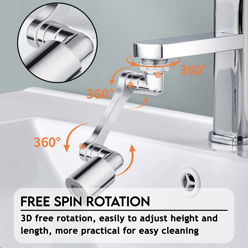 Borong365 Rotating Faucet Arm Single/Dual Mode Water Tap Aerator Splash ...